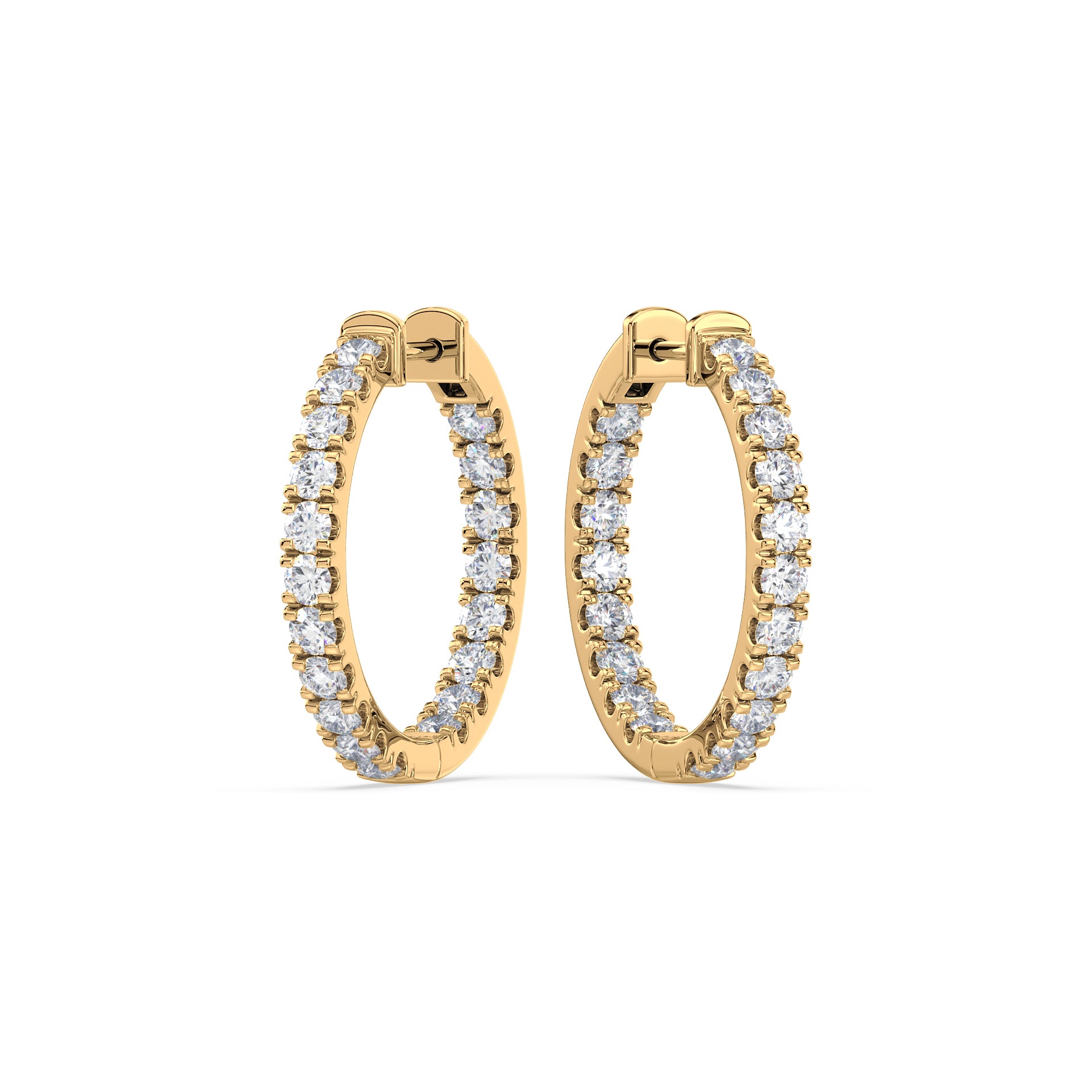 Classic Diamond Hoop Earrings – Iris